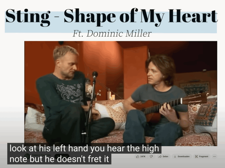 About “Shape of My Heart” | Dominic Miller_Fan Page Japan